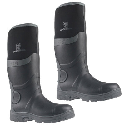 Mens Maxsteel Safety Neoprene Wellington S5 Steel Toe Cap Waterproof ...
