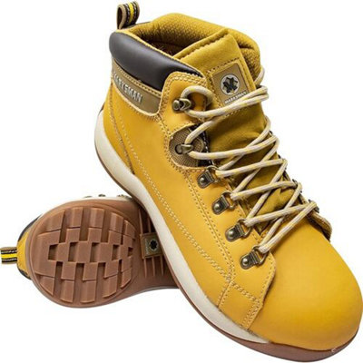 Mens Safety Trainers Shoes Boots Work Steel Toe Cap Hiker Ankle Honey ...