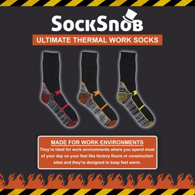 Mens Thermal Ultimate Work Socks - 6-11 - 6 Pairs