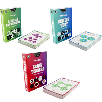 Mensa Brain Teaser, Genius Test & Riddles and Conundrums Card Game Set