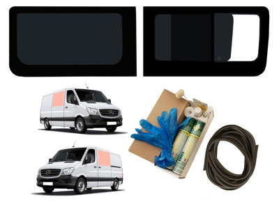 Mercedes Sprinter (2006+) Left Side Fixed Right Side Opening Dark Tint ...