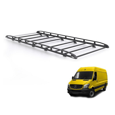 Mercedes Sprinter Roof Rack for LWB, High Roof Rhino KammRack (Black ...