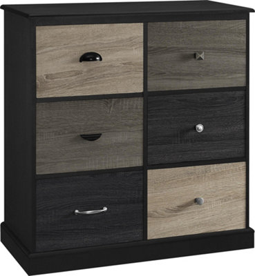 Mercer Cabinet with 6 Drawers Multicolour / Black