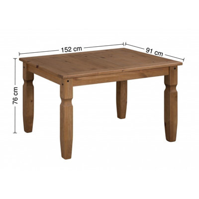 Mercers Furniture Corona 5'0" Dining Table Solid Pine with Mexican Styling