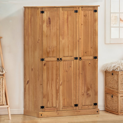 Mexican pine triple wardrobe store