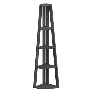 Mercers Furniture Corona Charcoal Corner Ladder Bookcase Open Shelving ...