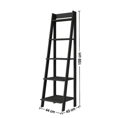 Mercers Furniture Corona Charcoal Ladder Bookcase Open Shelving Display ...