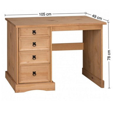 Mercers Furniture Corona Dressing Table 4 Drawer Desk Solid Pine with ...