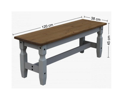 Mercers Furniture Corona Grey Wax 4'0" Dining Bench Long Seating Solid ...