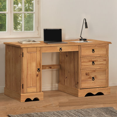 Mercers Furniture Corona Straight Computer Desk 3 Drawer 1 Door Office ...