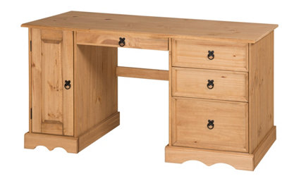 Mercers Furniture Corona Straight Computer Desk 3 Drawer 1 Door Office ...