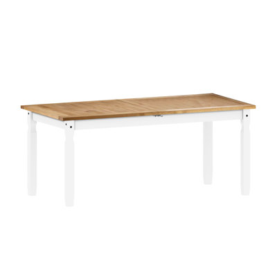 Mercers Furniture Corona White Large Extending Dining Table Solid Wood ...