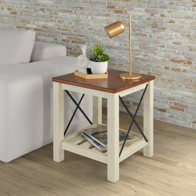 Mercers Furniture Cottage White/Cream Painted Pine Lamp Table Wooden ...