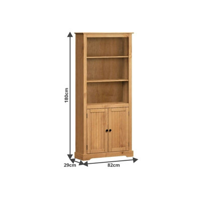Mercers Furniture Country Antique 2 Door Bookcase Solid Wood Pine ...