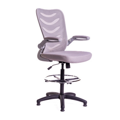 Merlin Draughtsman Chair with Grey Fabric Seat