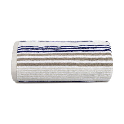 Merlin Striped Bath Towel - Navy | DIY at B&Q