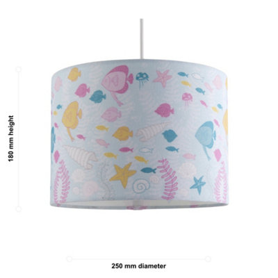 Mermaid - Aquatic 25cm Easy Fit Pendant Fabric Shade