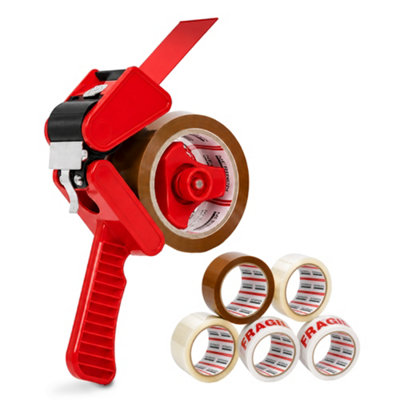 Merrimen Strong Heavy Duty Mixed Packaging Tape with dispenser, 6 Rolls ...