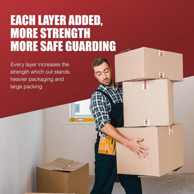 Merrimen Strong Heavy Duty Roll Pack Fragile Packaging Tape (48MM x 66M ...