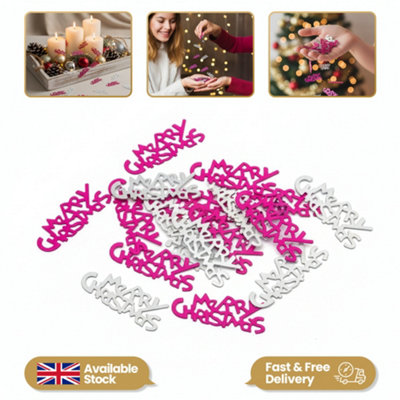Merry Christmas Confetti Pink 14g Table Scatter Birthday Party Decorations