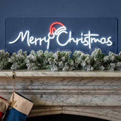 Merry Christmas Neon Sign Light Indoor LED Xmas Decoration Mains ...