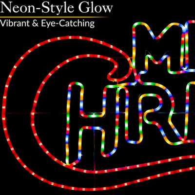 Merry Christmas Sign Rope Light Outdoor Christmas Decoration LED Xmas ...