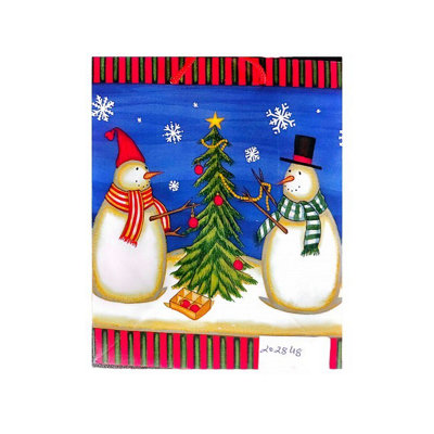 Merry Christmas Snowman Gift Bag Multicoloured (One Size)