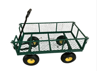 Mesh Portable Rolling Garden Yard Farm Dump Cart Utility Wagon Beach ...