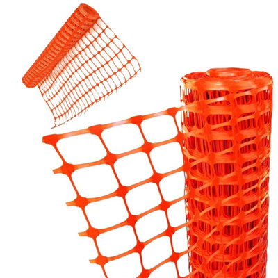 Mesh Safety Netting Roll Orange 50m Barrier Fencing Temporary Outdoor Fence