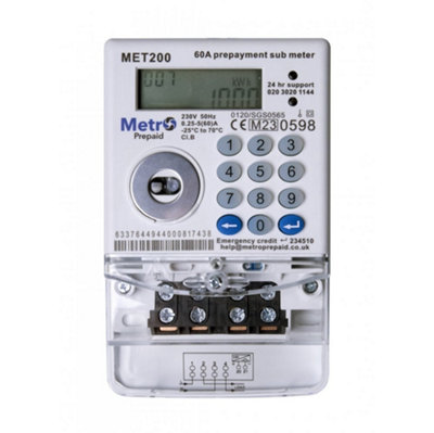 MET200 60a Single Phase Prepayment Meter