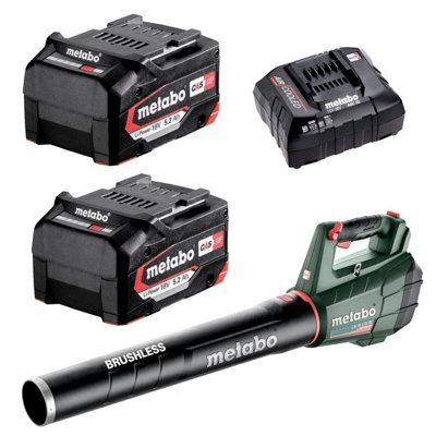 Metabo 601607850 Cordless Leaf Blower 18V Quiet Blower LB + X2 5.2AH ...