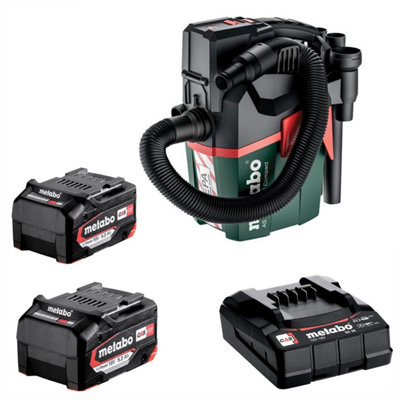 Metabo AS 18 HEPA Wet Dry Vacuum Cleaner 18V Dust Extraction + x2 5.2ah ...