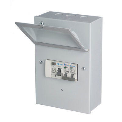 Metal 2 Way garage shed consumer unit distribution board Fuse Board RCD ...