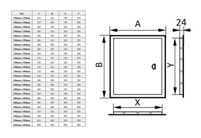 Metal Access Panel with Handle & Magnetic Lock 200mm x 350mm