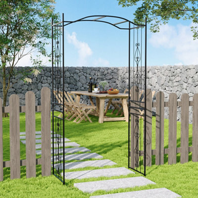 Metal Arch for Garden Arbor Trellis & Climbing Plant 110cm W x 45cm D x ...