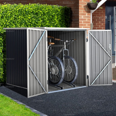 Metal Bike Store with Dedicated Racks, Low Maintenance Outdoor Shed ...