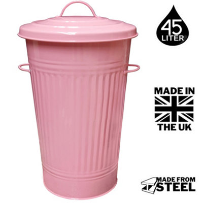 Metal Bin Retro Dustbin Waste Rubbish Bin Rubbish Waste Animal Feed ...