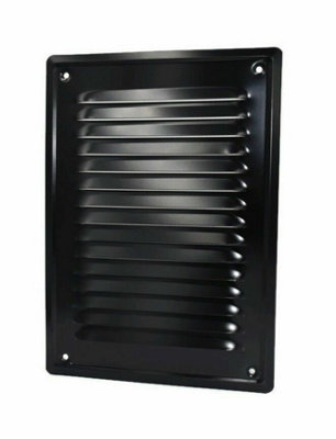 Metal Black Air Vent Grille 165mm x 230mm | DIY at B&Q