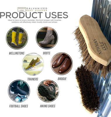 Metal Boot Scrapper with adjustable Boot Cleaning Brush- Heavy Duty ...