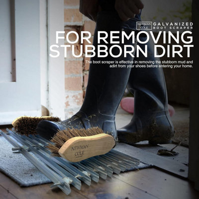 Metal Boot Scrapper with adjustable Boot Cleaning Brush- Heavy Duty ...