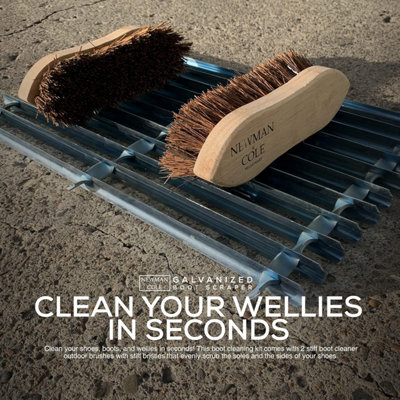 Metal Boot Scrapper with adjustable Boot Cleaning Brush- Heavy Duty ...