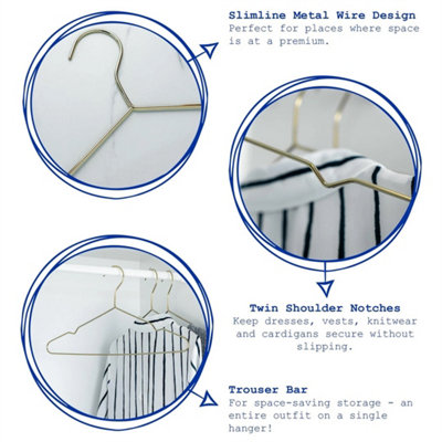 Metal Children's Hangers Gold Pack of 20