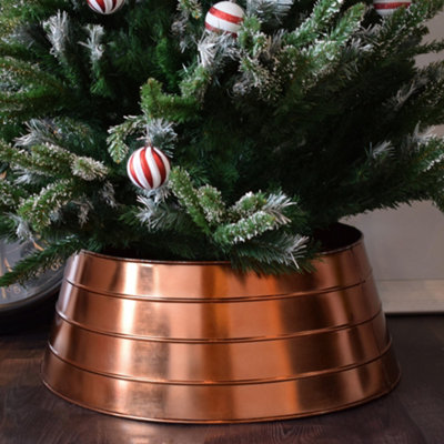 Metal Christmas Tree Skirt Copper H26cm W67cm