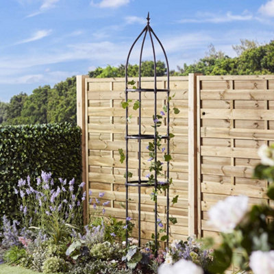 Metal Climbing Plants Obelisk, Steel Garden Flower Cage Support ...