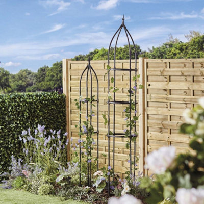 Metal Climbing Plants Obelisk, Steel Garden Flower Cage Support ...