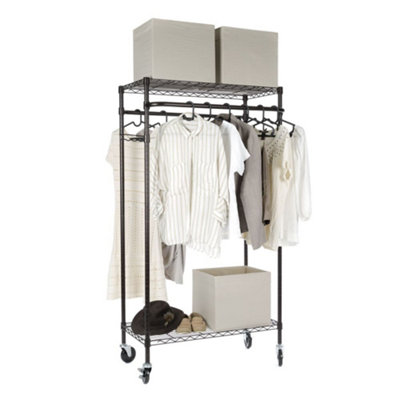 Metal Clothes Trolley Rail on Castor Wheels, Bronze Finish | £64.99 at B&Q
