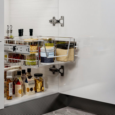 Metal Cupboard Drawer Cabinet Pull-Out Storage Basket for Kitchen ...