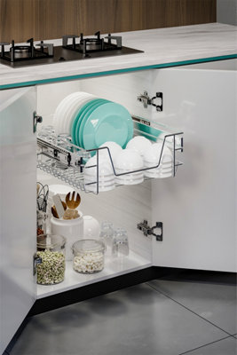 Metal Cupboard Drawer Cabinet Pull-Out Storage Basket for Kitchen ...