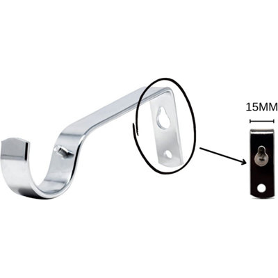 Metal Curtain Pole Set Extendable 40cm to 218cm Chrome Curtain Rail ...