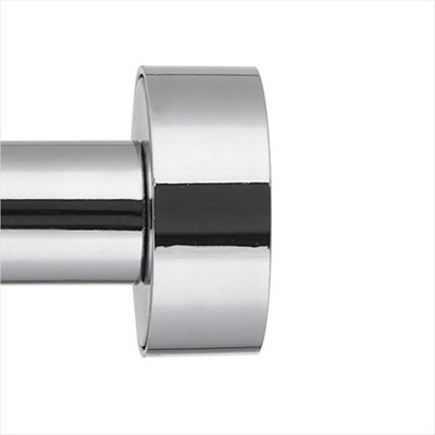 Buy Metal Curtain Pole Set Extendable 40cm to 325cm Flat Chrome Curtain ...